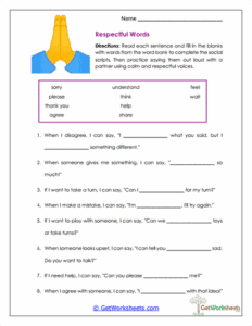 Role Playing Social Scenarios Worksheets - GetWorksheets.com