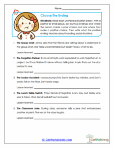 Role Playing Social Scenarios Worksheets - GetWorksheets.com