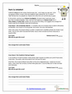 Fairness Investigator Worksheet - Evaluating AI Equity & Ethics
