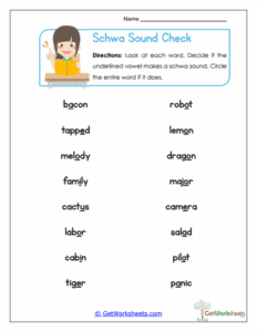 Schwa Sound Worksheets - GetWorksheets.com