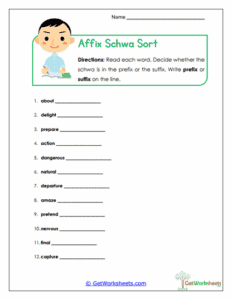 Schwa Sound Worksheets | Phonics Collection - GetWorksheets.com