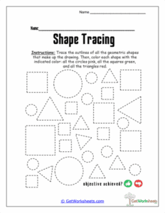 Classify and Change Worksheet - Shape Tracing & Sorting