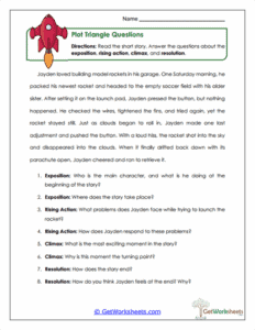 Plot Triangle Questions Worksheet - Understanding Plot Structure in Fiction