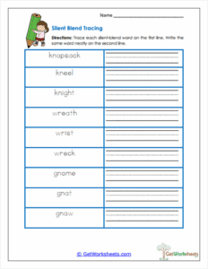 Silent Consonant Blends Worksheets | Phonics Collection - GetWorksheets.com