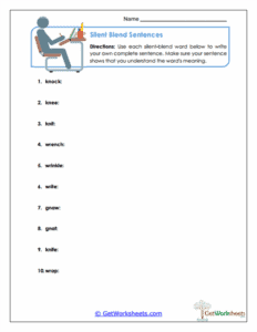 Silent Consonant Blends Worksheets | Phonics Collection - GetWorksheets.com