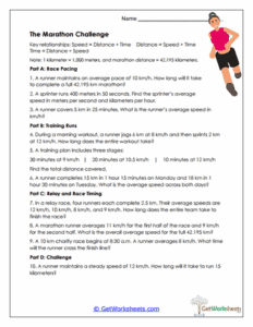 Speed, Distance, and Time Worksheets - GetWorksheets.com