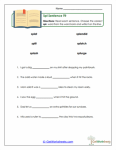 SPL Blend Sentence Fit Worksheet