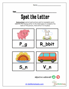 Spot the Letter Worksheets - GetWorksheets.com