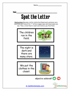 Spot the Letter Worksheets - GetWorksheets.com