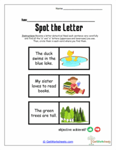 Spot the Letter Worksheets - GetWorksheets.com