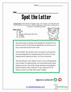 Spot the Letter Worksheets - GetWorksheets.com