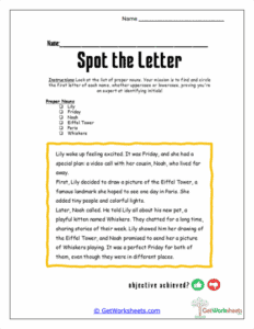 Spot the Letter Worksheets - GetWorksheets.com