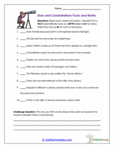 Stars and Constellations Worksheets - GetWorksheets.com