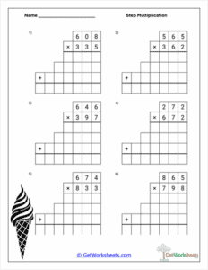Stepwise Products Worksheet - Building Mastery with Multi-Digit ...