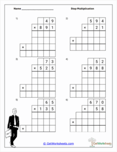 Step Up Grids Worksheet - Building Confidence with Multi-Digit ...