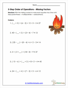 5-Step Order of Operations Worksheets - GetWorksheets.com