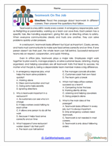 Teamwork and Cooperation Worksheets - GetWorksheets.com