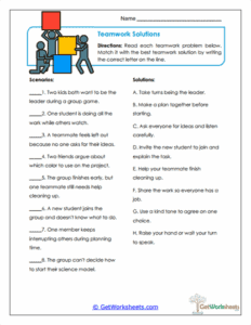 Teamwork and Cooperation Worksheets - GetWorksheets.com