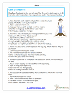 Texting and Online Communication Etiquette Worksheets
