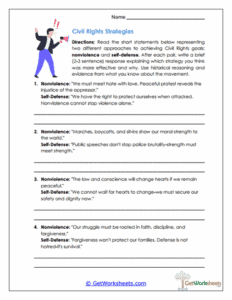 Civil Rights Movement Worksheets - GetWorksheets.com