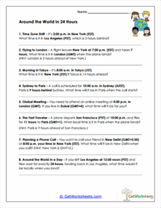 Time Word Problems Worksheets - GetWorksheets.com
