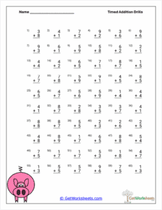 Speed Addition Worksheet - Timed Fact Fluency Practice