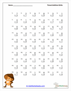 Quick Solve Worksheet - Timed Addition Fluency