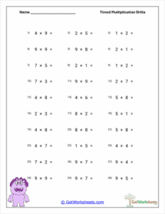 Timed Multiplication Drills Worksheets - GetWorksheets.com