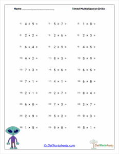 Timed Multiplication Drills Worksheets - GetWorksheets.com