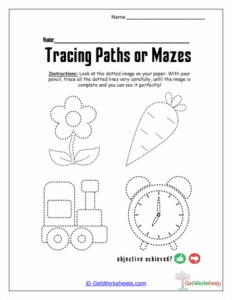 Object Outline Tracing Worksheet - Fine Motor & Pre-Writing Practice