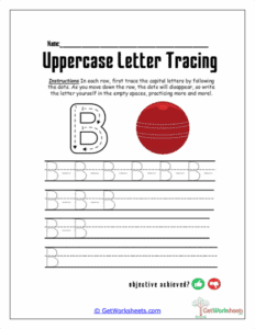 Big Bold B Worksheet - Uppercase Letter Writing