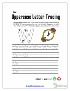 Wonderful W Writing Worksheet - Uppercase Letter Practice