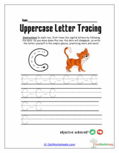 Catch the Curvy C Worksheet - Uppercase Letter Writing