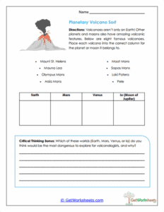 Volcanoes Worksheets - GetWorksheets.com