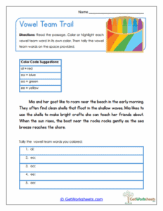 Vowel Digraphs Worksheets | Phonics Collection - GetWorksheets.com