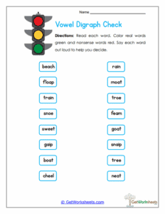 Vowel Digraphs Worksheets | Phonics Collection - GetWorksheets.com