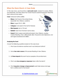 Extreme Weather Case Study Worksheet - Hurricane Analysis