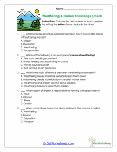 Weathering and Erosion Worksheets - GetWorksheets.com