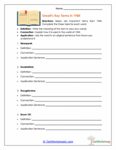 1984 by George Orwell Worksheets - GetWorksheets.com